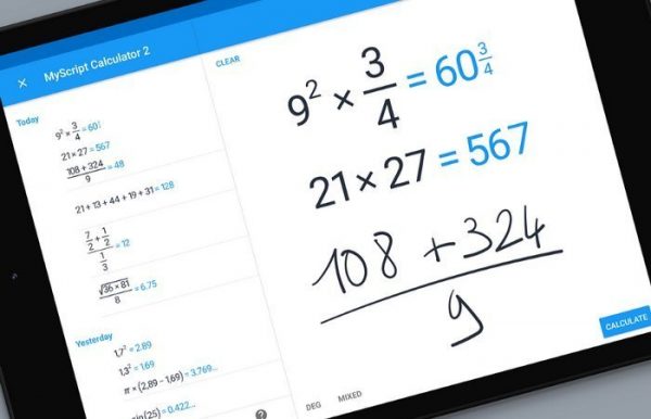 MyScript Calculator 2 : la calculatrice magique arrive sur Android - Geek Junior