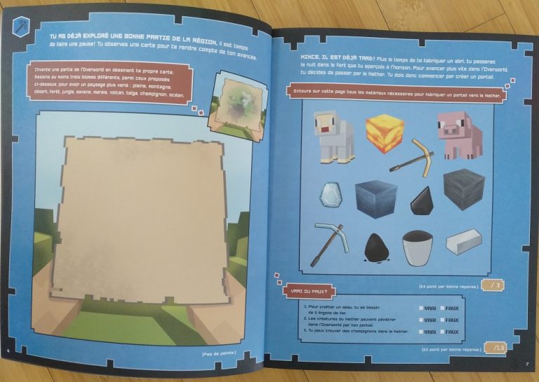 Minecraft : un cahier d'activité, le défi ultime - Geek Junior